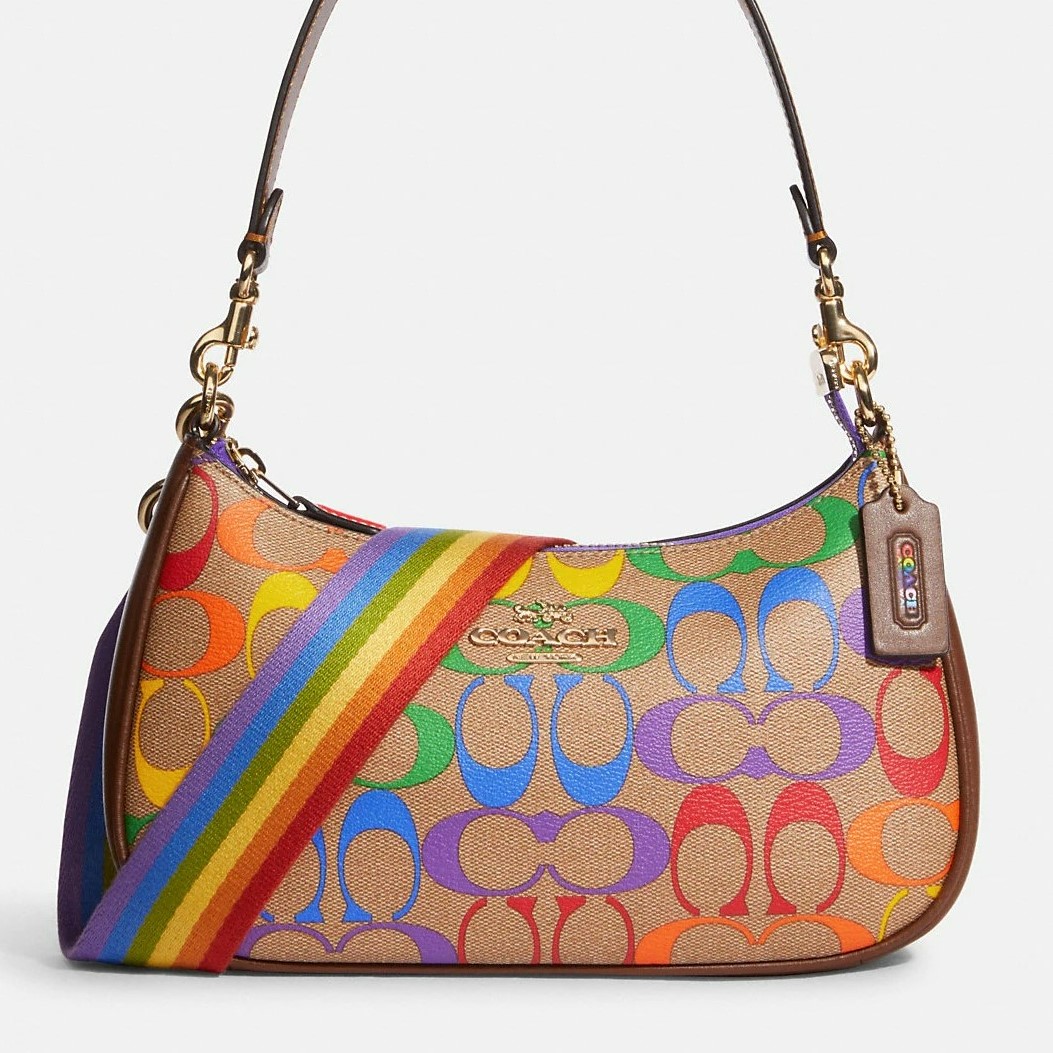 Túi Coach Teri Shoulder Bag In Rainbow Signature Canvas