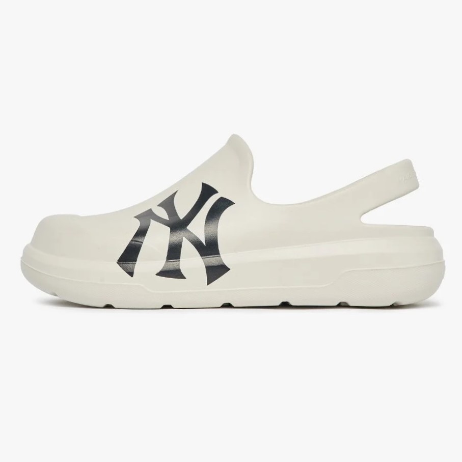 Giày Sandal MLB Chunky Bouncer Clog New York Yankees White 3ASDCBC33