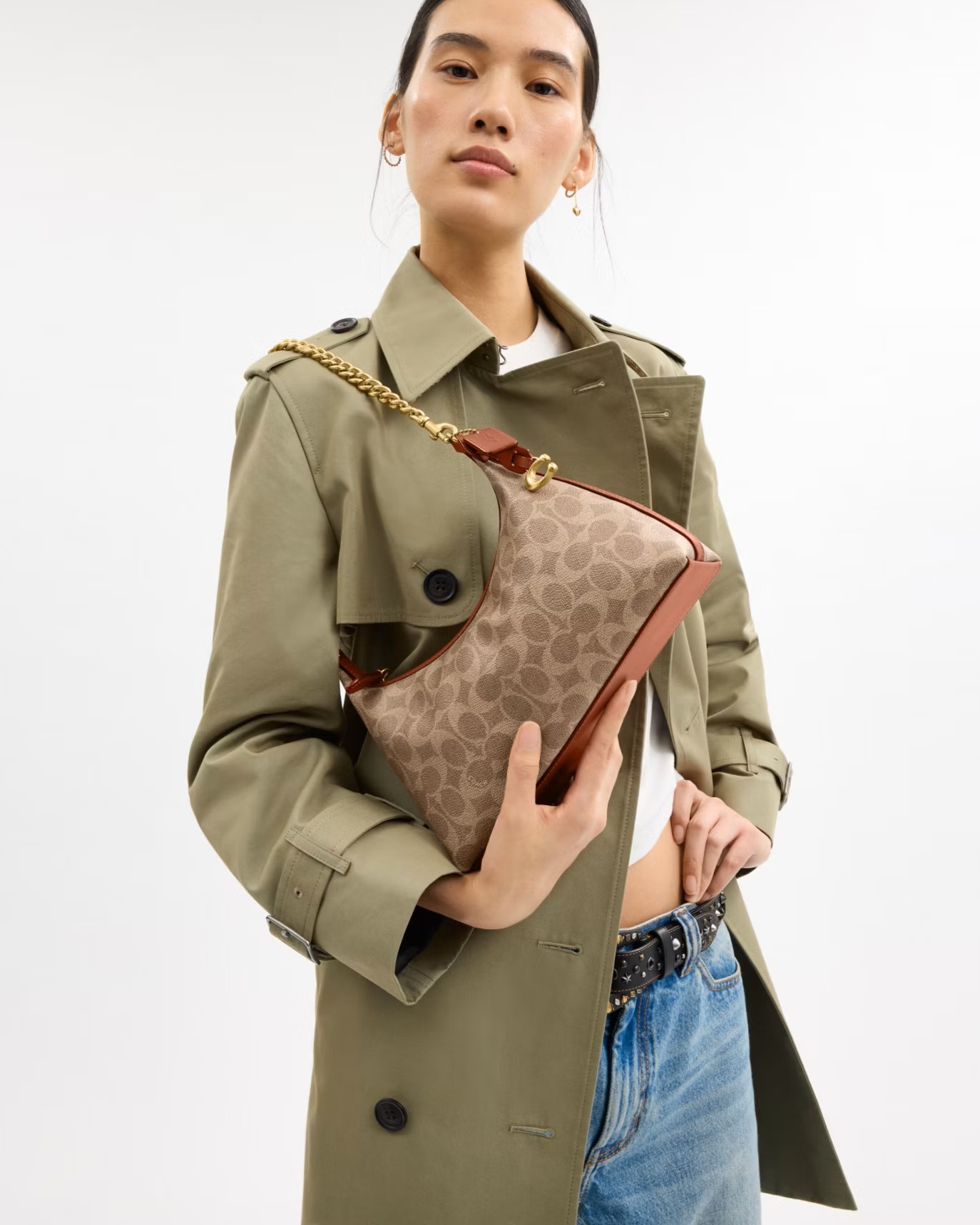 Túi xách nâu Coach Juliet Shoulder Bag 25 In Signature Canvas Tan ...